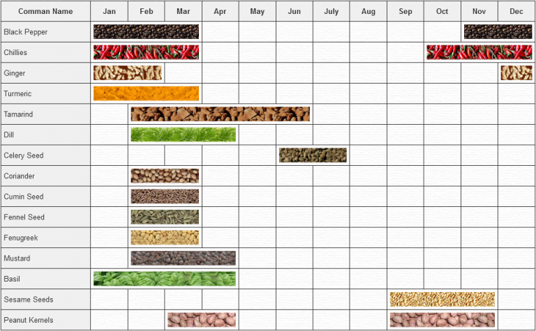Harvest Chart - Darshan Agro Spices